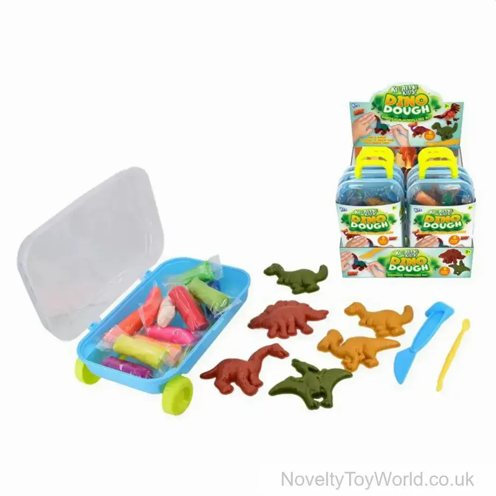 Dinosaur Play Modelling Clay Set in Carry Case | Dino Craft Toys