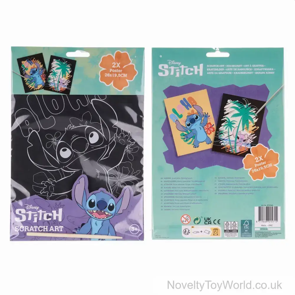 Disney Stitch Scratch Art - Pack of 2 Posters (26cm) | Wholesale Gifts