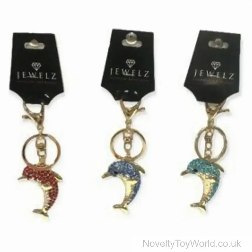 Dolphin Jewelz Stylish Charm Keyring - 3 Assorted | Wholesale Keychains