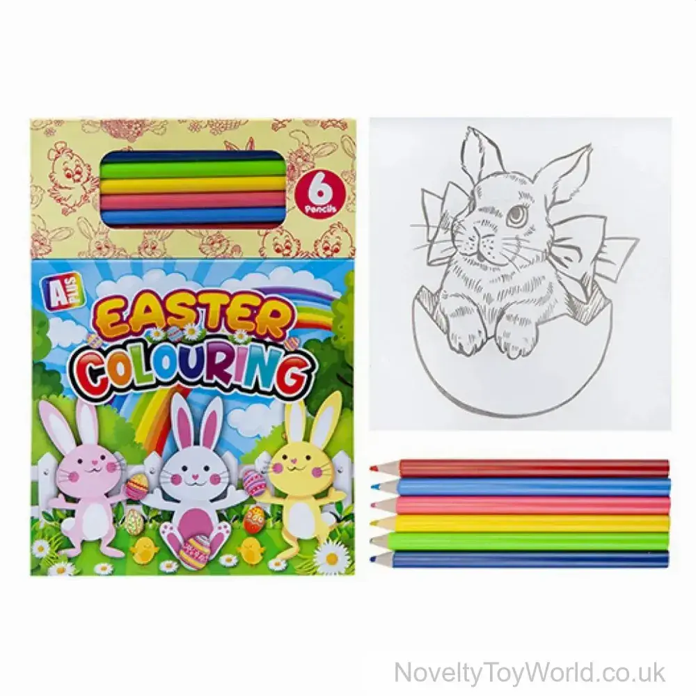Easter Colouring Set - Pencils & Pad | Bulk Buy Easter Supplies