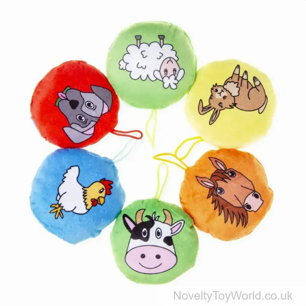 Farm Animal Soft Toy With Hanger (10cm) | Low Cost Plush Toys For Kids