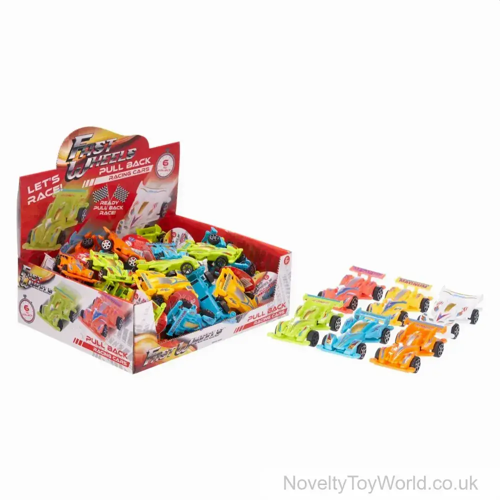 Fast Wheels Pull-Back Action Racing Car - 6 Assorted (7.5cm) | Wholesale UK