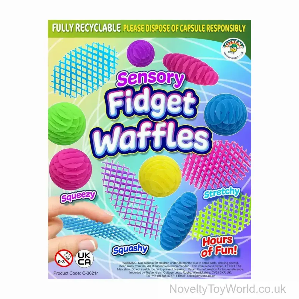Fidget Waffle Sensory Toy - 55mm Vending Capsule | Wholesale Toys UK