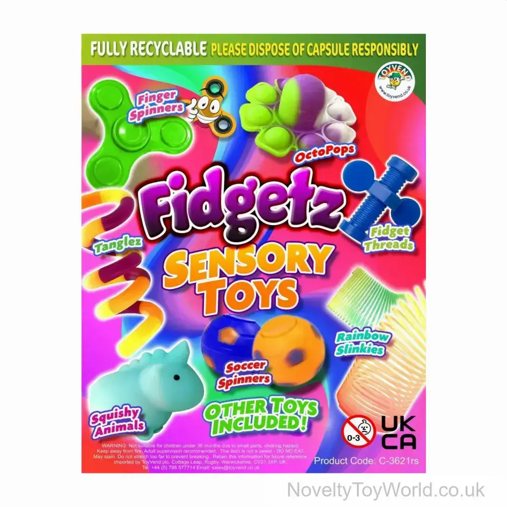 Fidgetz Sensory Toys in Vending Capsule (55mm) | Wholesale Amusement Prizes