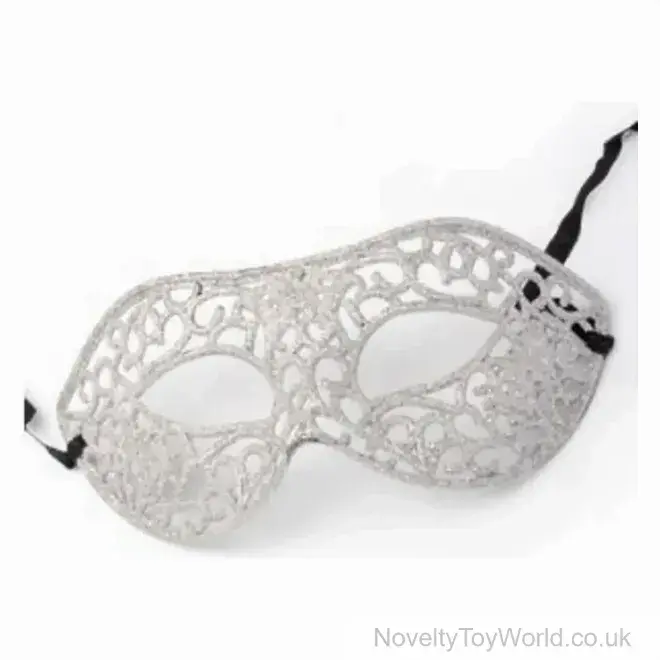Wholesale Filigree Design Silver Glitter Masquerade Mask | Discount ...