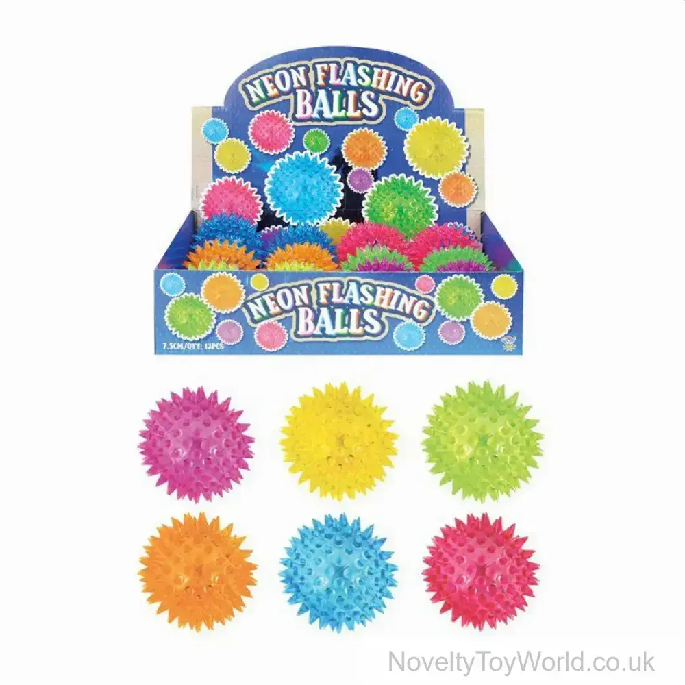 Wholesale Flashing Neon Light Up Spikey Ball (7.5cm) | Bulk Novelty ...