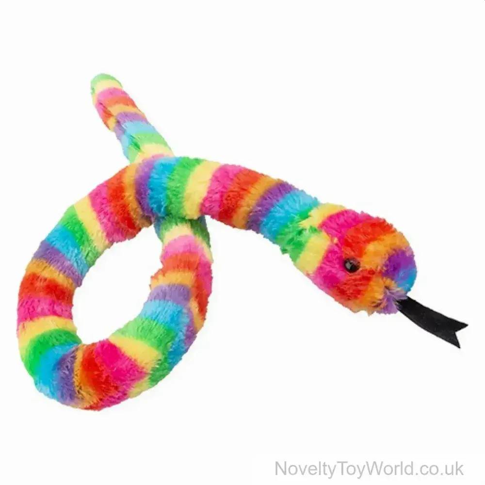 Fluffy Multicolour Soft Plush Snake (96cm) | Large Stuffed Toys