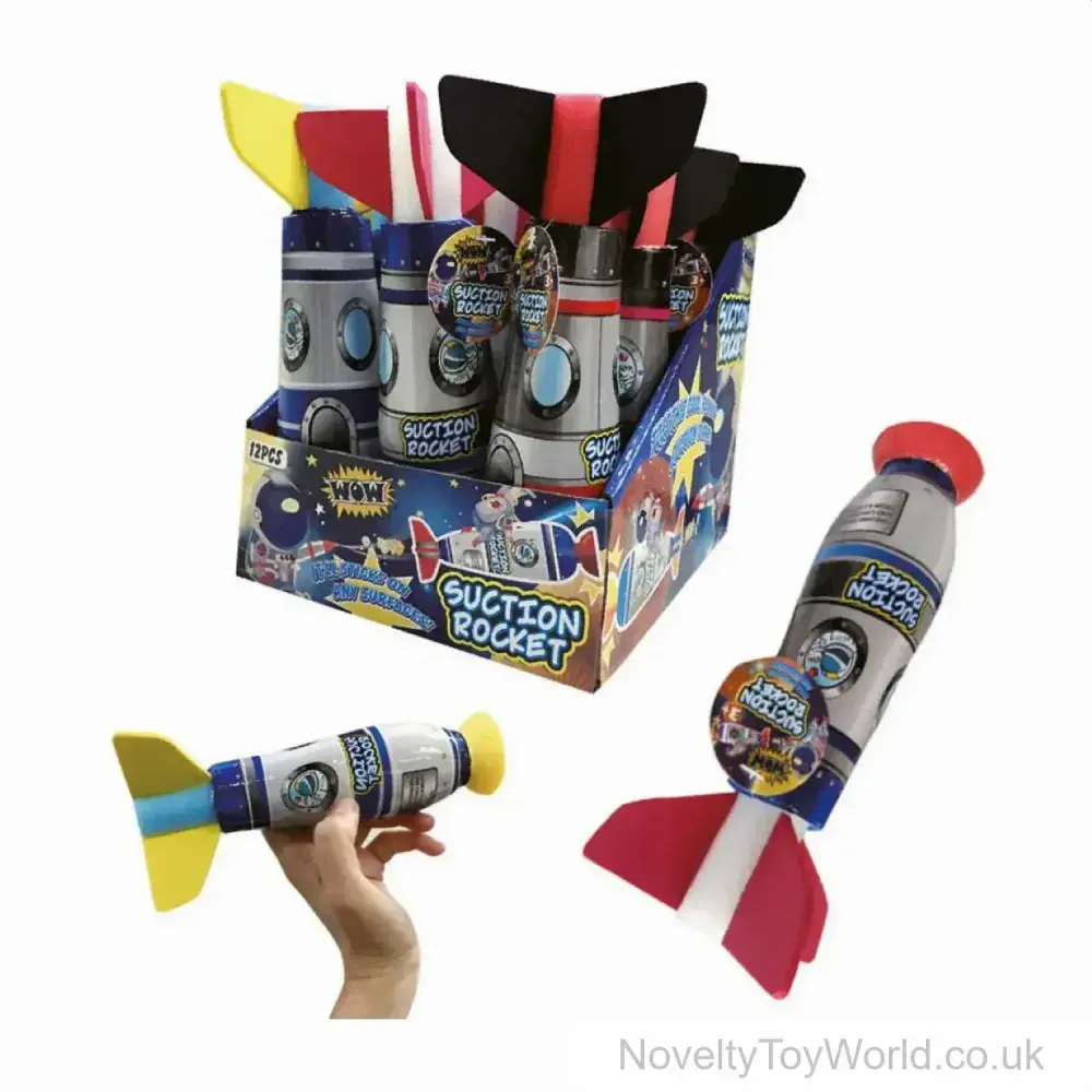 Foam Flying Rocket With Suction Cup - 19cm | Wholesale Flying Toys UK