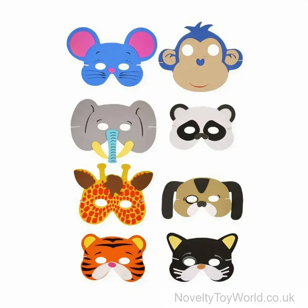 Bulk Buy | Foam Kid's Animal Masks - Pet & Zoo Animals | Fancy Dress UK