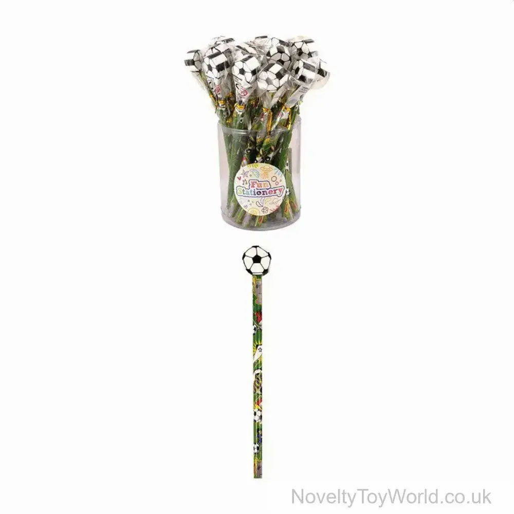 Football Pencil With Football Eraser Topper | Bulk Buy Football Party ...
