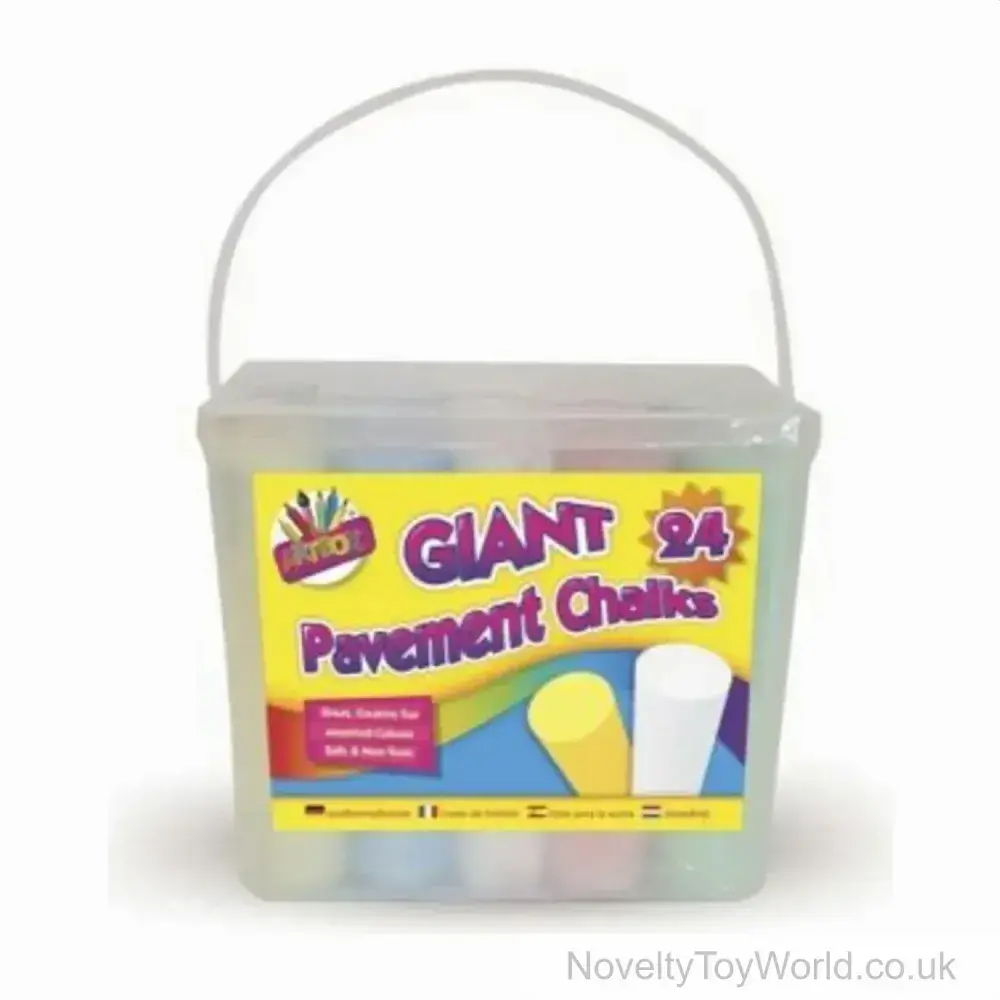 Bulk Buy Giant Pavement Chalk 24 Piece Set in Tub | Classroom Supplies