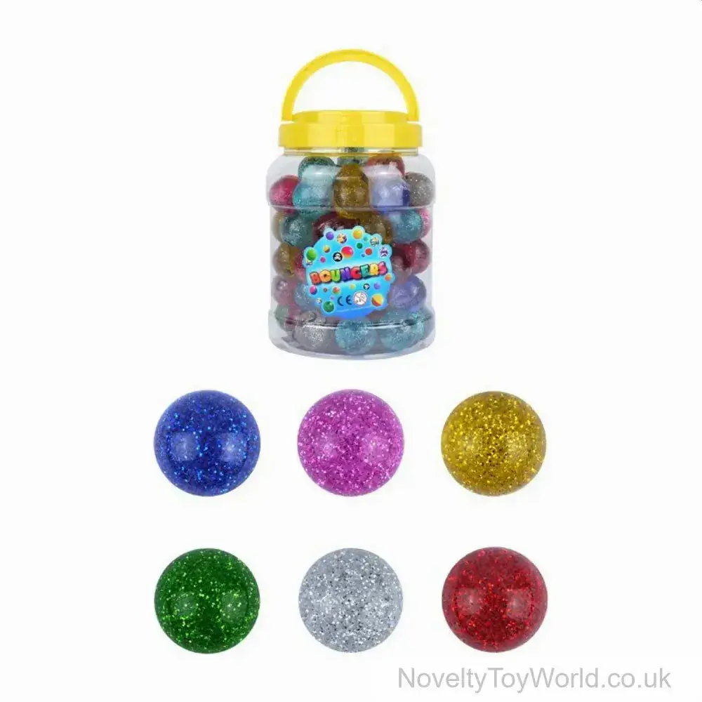Wholesale Glitter High Bounce Bouncy Ball Assortment (3.3cm) | Bulk ...