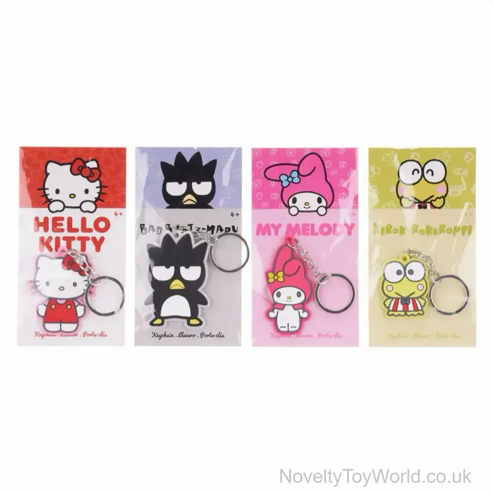 Hello Kitty PVC Rubber Keyring - 4 Assorted (7cm) | Trade Price Toys