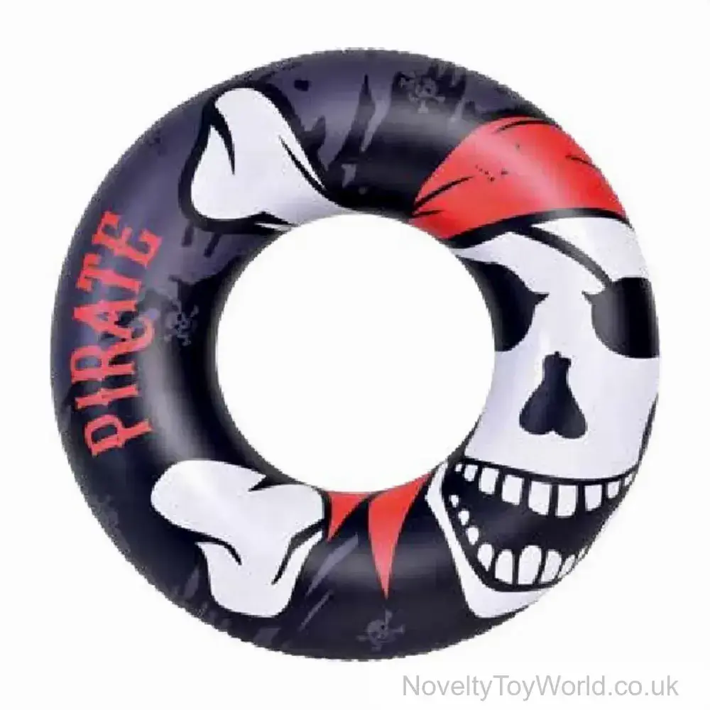 Inflatable Black Pirate Tube Swim Ring (114cm)