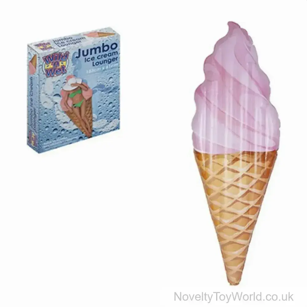 Jumbo Ice Cream Novelty Pool Inflatable (180cm) | Bulk Buy Blow Up Loungers