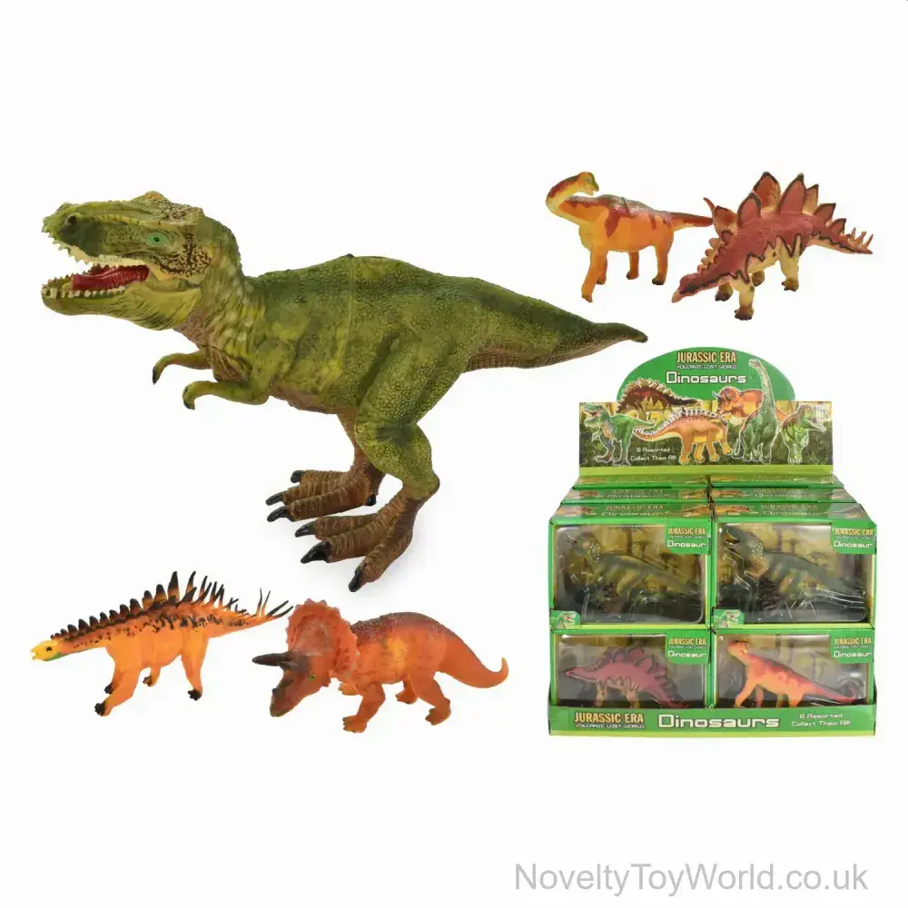Jurassic Era Dinosaur in Window Box - 6 Assorted (15cm) | Dinos Wholesale