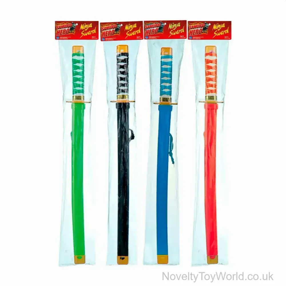 Bulk Buy | Kids Toy Ninja Swords in Red, Blue & Black 60cm - Play Weapons