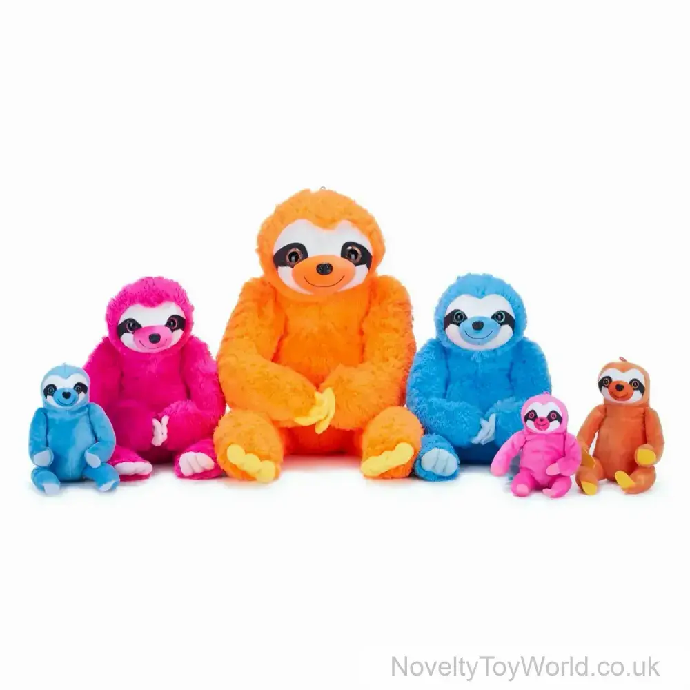 Large Colourful Sloth Soft Plush Toy - 3 Assorted (71cm) | Wholesale Prizes