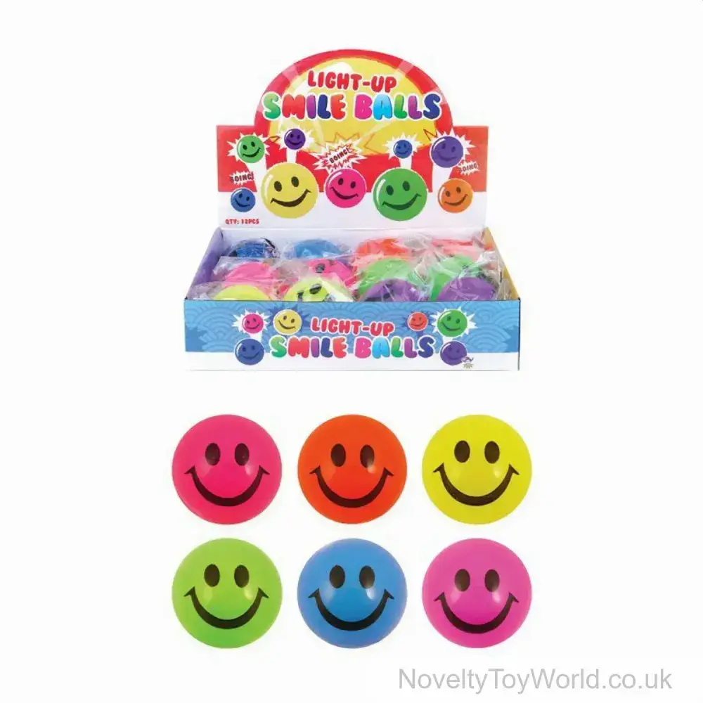Light Up Flashing Smile Bounce Ball (5cm) | Wholesale Play Balls For ...