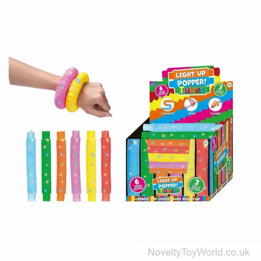 Light Up Popper Tube - Fidget Toy | Bulk Sensory Toys For Kids UK