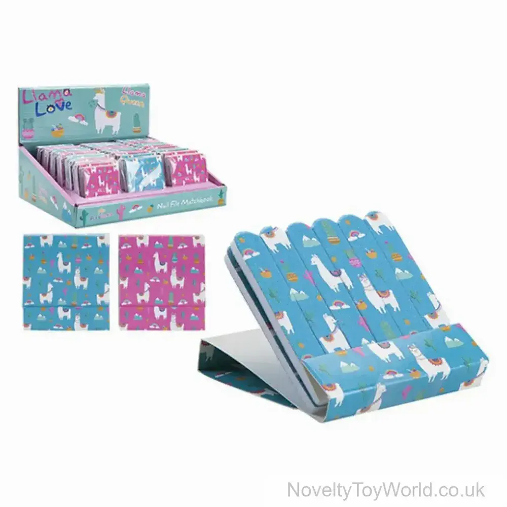 Llama Set of 12 Nail Files Matchbook | Wholesale Llama Gifts & Novelties UK