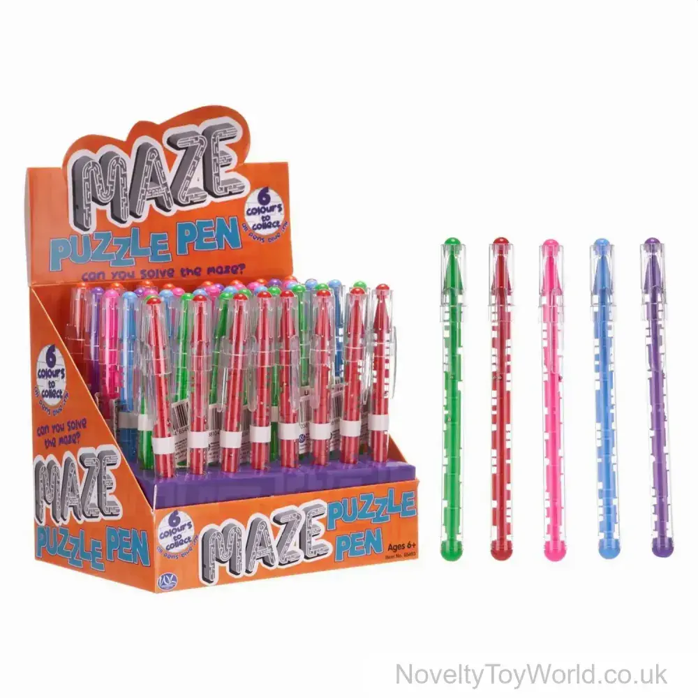 Maze Puzzle Pen (6 Assorted Colours) | Bulk Buy Puzzles, Games ...