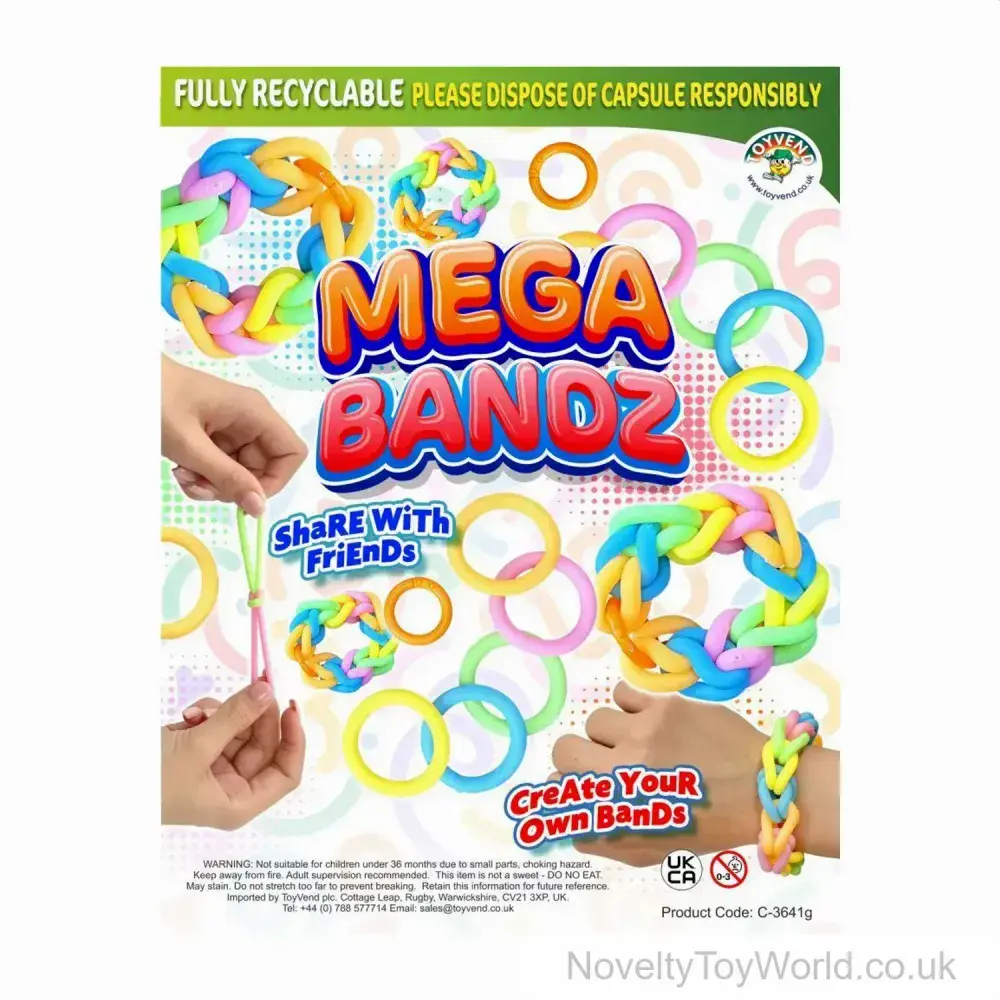 Mega Bandz Stretchy Bracelet - 55mm Vending Capsule | Wholesale UK