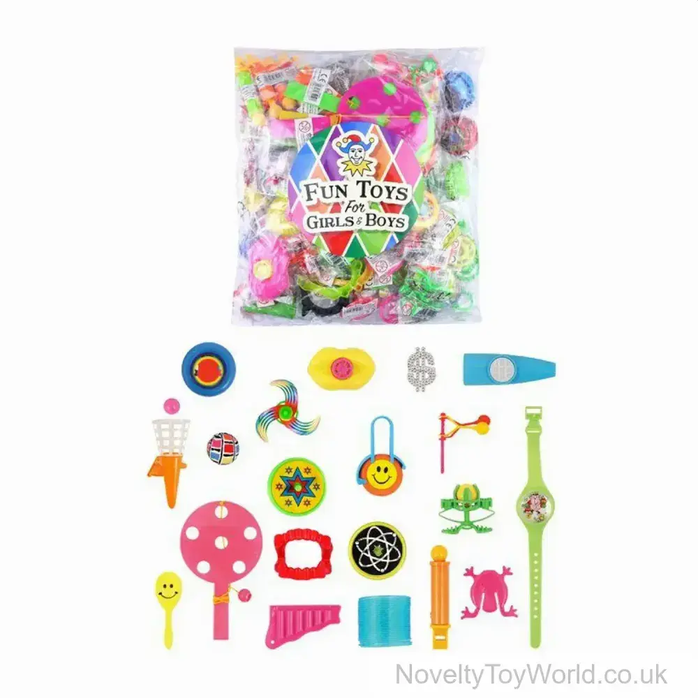 Mixed Novelty Mini Toys for Party Bags - 100 Piece Assortment