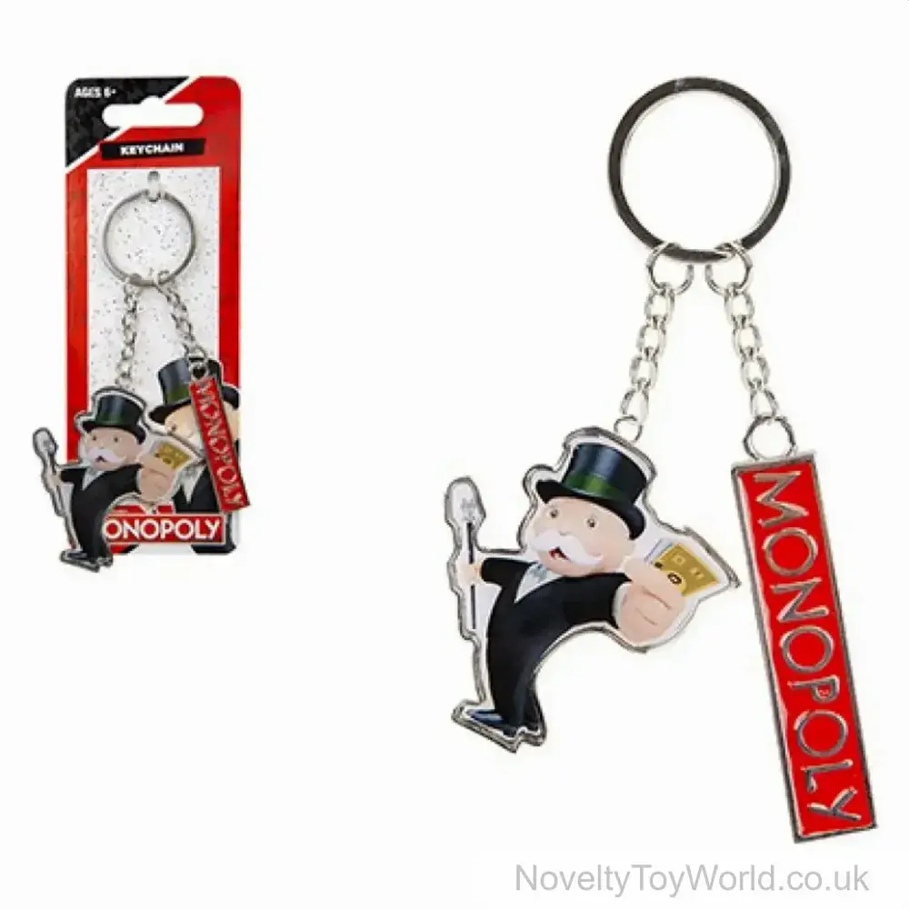 Mr Monopoly Metal Keyring - 2 Assorted (5cm) | Licensed Keychains