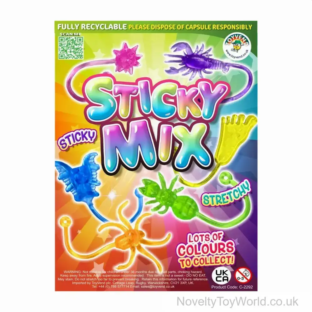 Novelty Sticky Toy Mix - 35mm Vending Capsule | Wholesale Vend Toys