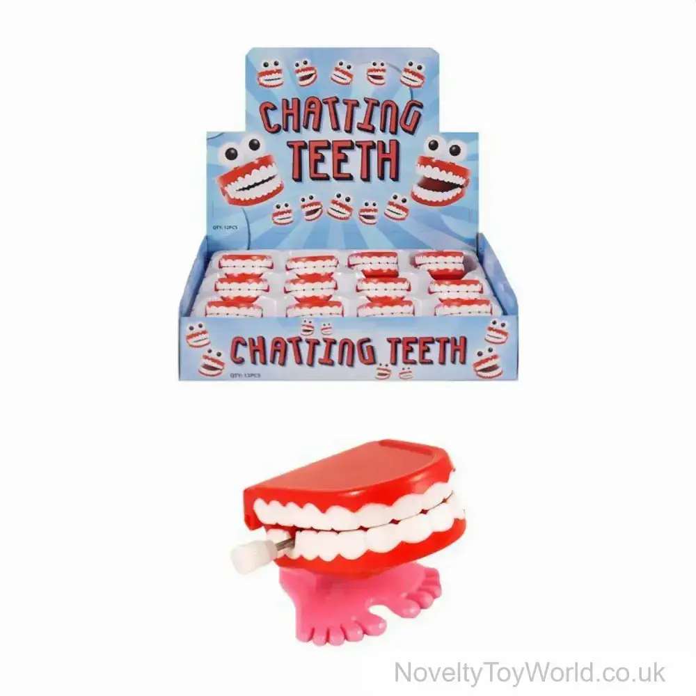 Bulk Buy | Novelty Wind Up Teeth & Feet 4cm)
