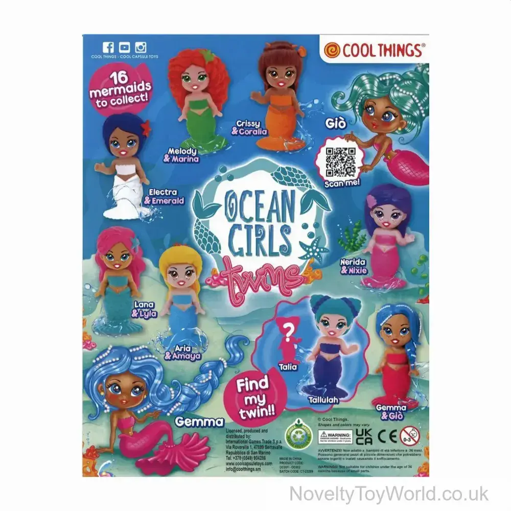 Ocean Mermaid Girl - 50mm Vending Capsule | Bulk Buy Vending Prizes UK