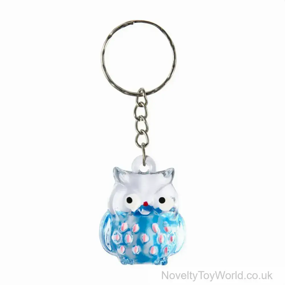Owl Keyring - Solid Clear PVC (3.5cm) | Bulk Buy Keyrings UK
