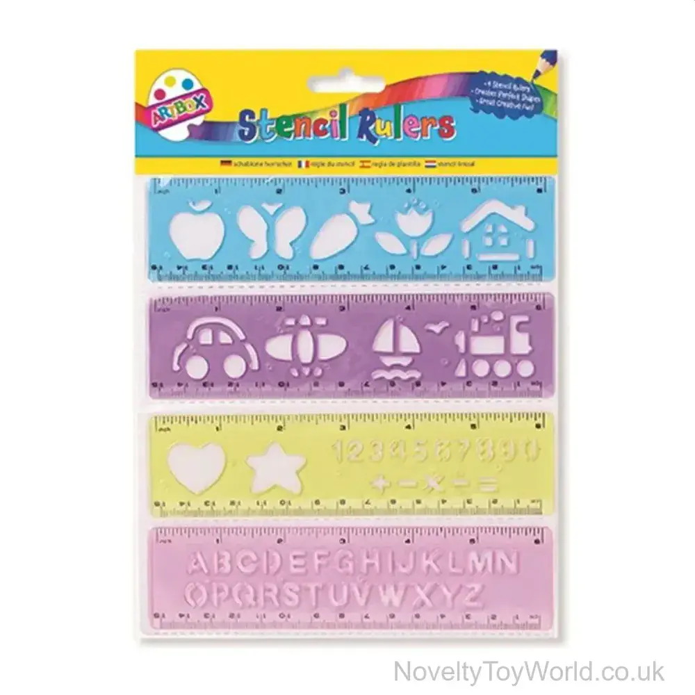 Pack of 4 Stencil Rulers For Kids | Wholesale Stencils & Stationery UK