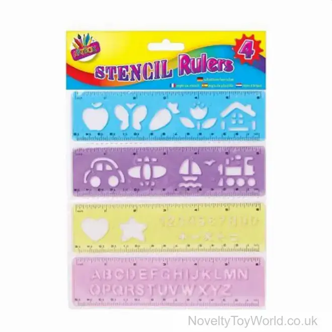 Pack of 4 Stencil Rulers For Kids | Wholesale Stencils & Stationery UK