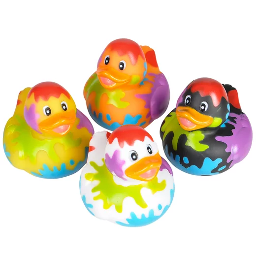 Paint Splatter Novelty Rubber Ducks (5cm) | Wholesale Rubber Duckies