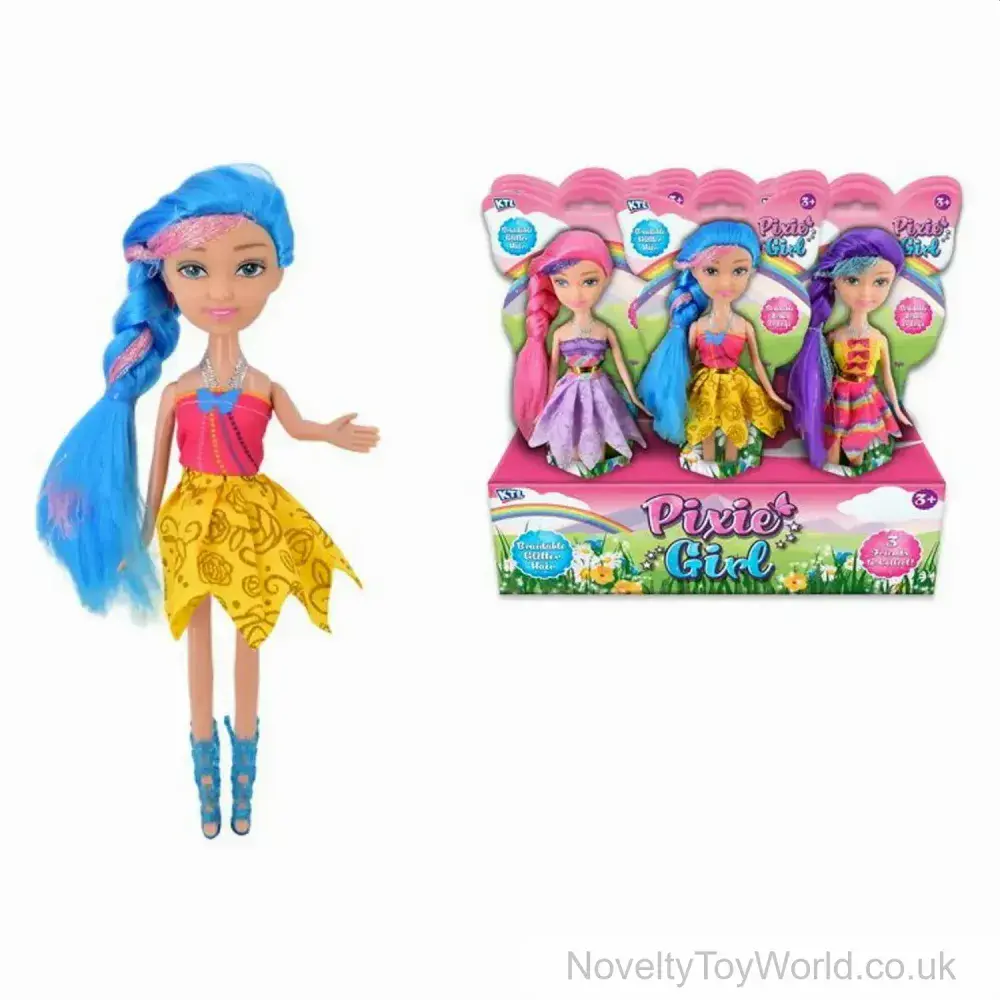 Pixie Girl Doll with Bendable Limbs - 3 Assorted (22cm) | Bulk Buy Toys