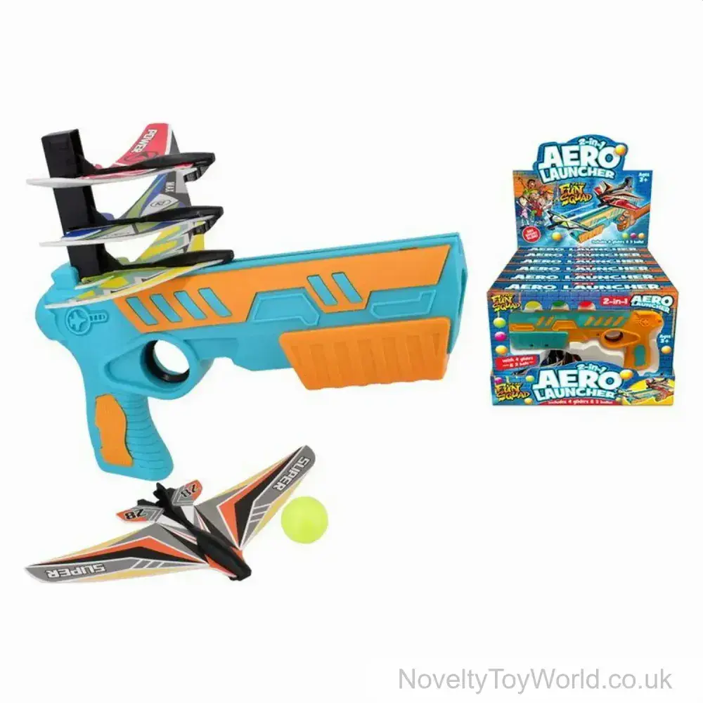 Plane & Ball Launcher Gun with 4 Gliders & 3 Balls | Cut Price Wholesale