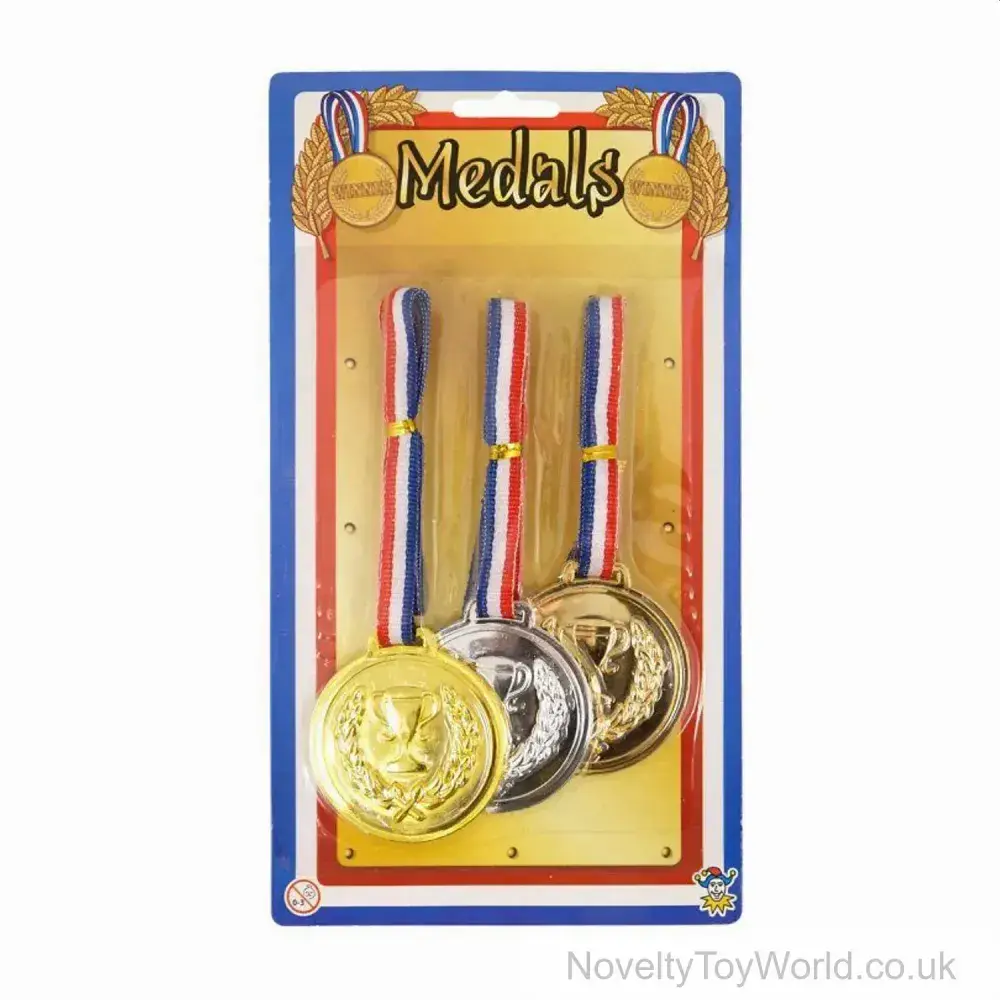 Plastic Toy Medals - Pack of 3 (6cm) | Bulk Toy Trophies & Medals
