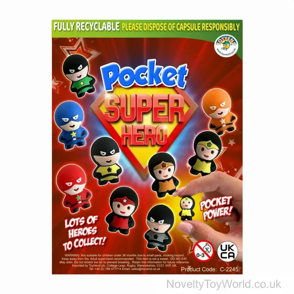 Pocket Super Hero Toy - 35mm Small Vending Capsule | Wholesale Vending ...