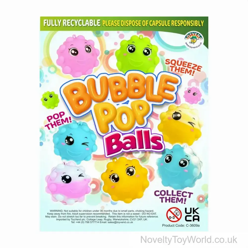 Pop It Fidget Ball in Vending Capsule (55mm) | Vending Supplies Wholesale