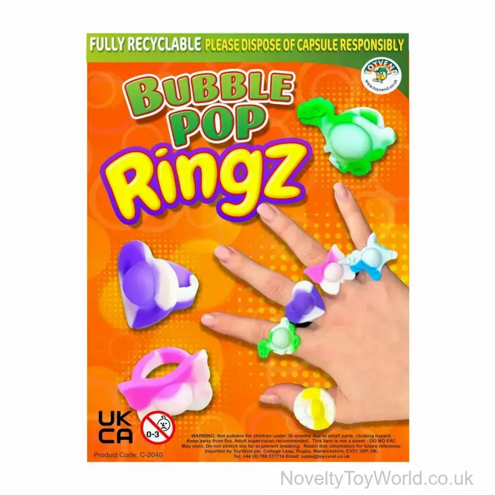 Popper Fidget Ringer Ring - 35mm Small Vending Capsule | Wholesale