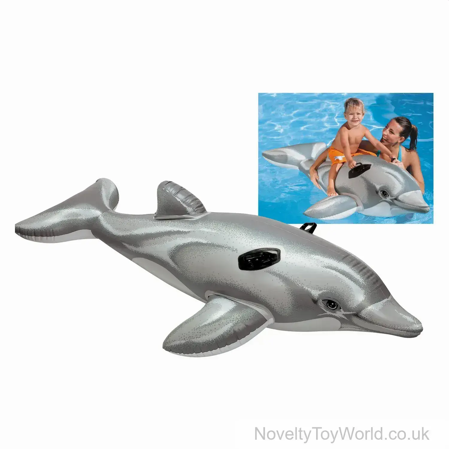 Ride On Inflatable Dolphin Pool Toy 175cm Wholesale Animal Pool Toys UK