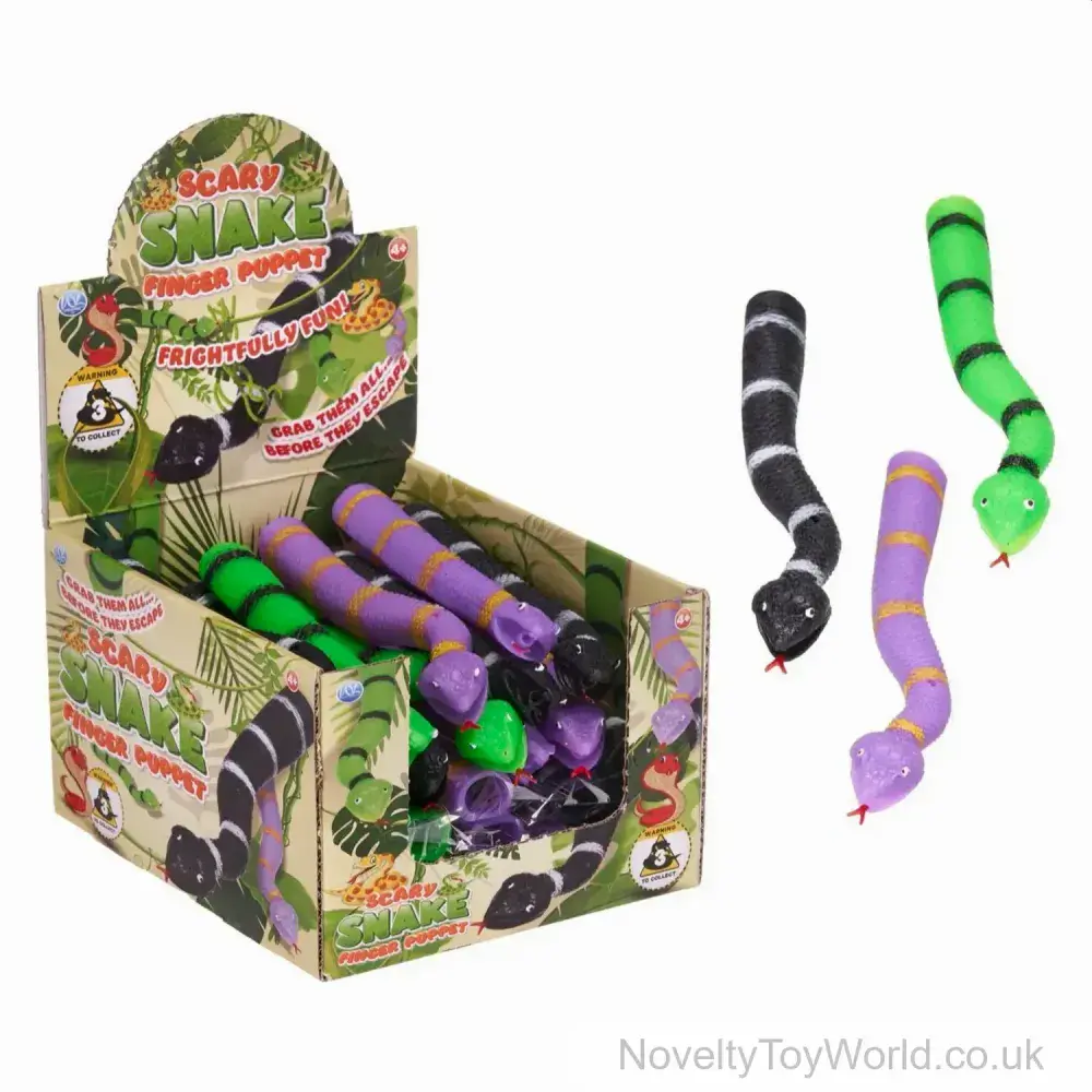 Rubber Snake Finger Puppet Toy (12.5cm) | Cut Price Wholesale Toys UK