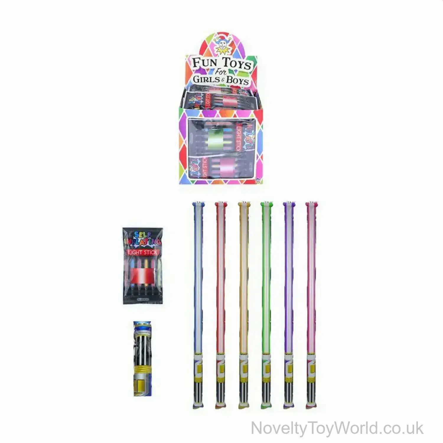 Self Inflating Foil Light Saber Inflatable Space Sword 70cm 96 Units 0.17 per unit