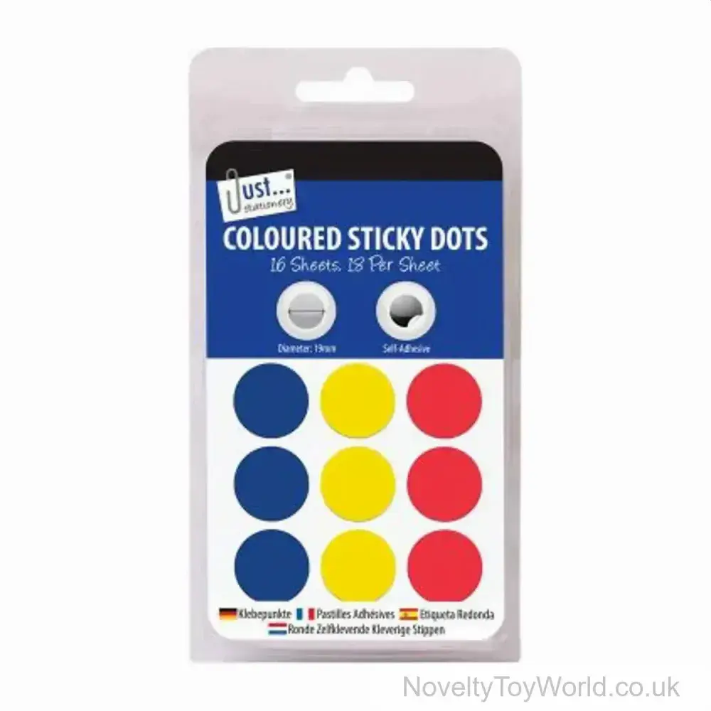 Set of Coloured Sticky Dot Stickers - 1.9cm | Wholesale Arts & Crafts UK