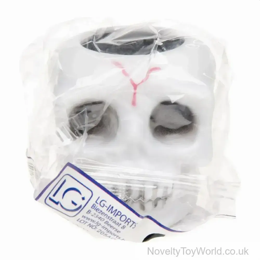 Skull Stress Ball With Pop Out Bat (5.5cm) | Wholesale Halloween Toys UK