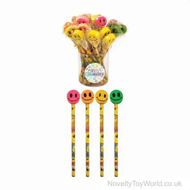Smile Face Pencil With Eraser Topper | Wholesale Back To School ...