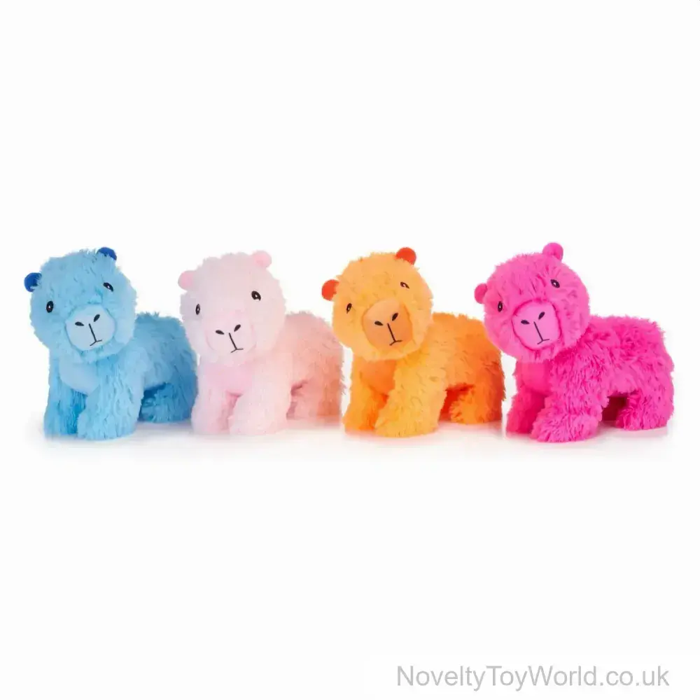 Soft Bright Colour Capybara Fluffy Toy (22cm) | Bulk Buy Plush UK