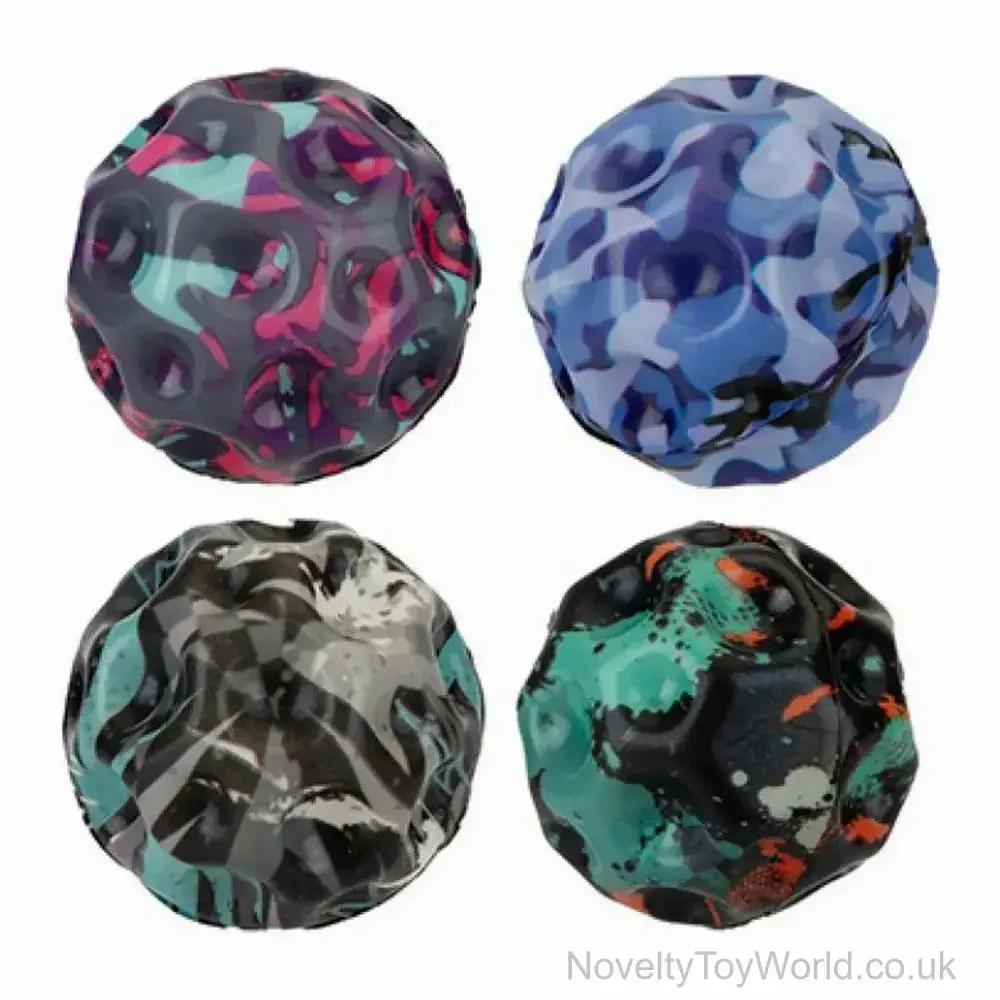 Space Meteor Bounce Ball With Fidget Holes (6cm) | Wholesale UK
